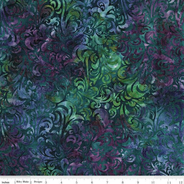 Expressions Batiks Elementals Twirl & Swirl Peacock | Riley Blake Designs
