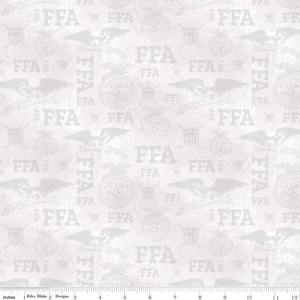 FFA® Forever Blue® Refreshed Tonal Logos Off White | Riley Blake Designs