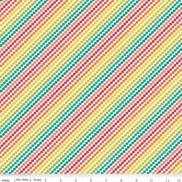 Market Street Rainbow Stripes Cream | Riley Blake Designs