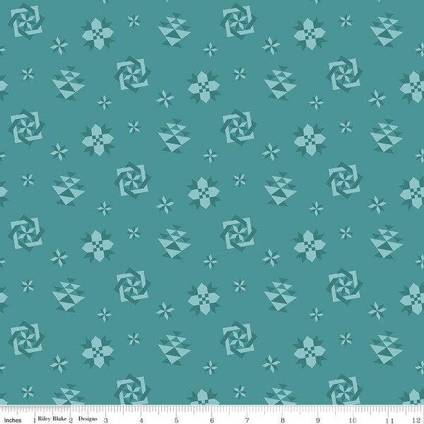 Spring Barn Quilts Quilt Blocks Teal | Riley Blake Designs
