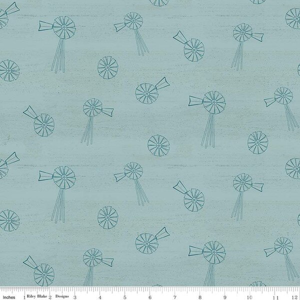 Spring Barn Quilts Windmills Aqua | Riley Blake Designs