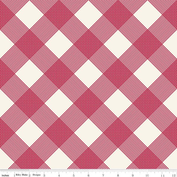Heirloom Red Line Plaid Cream | Riley Blake Designs