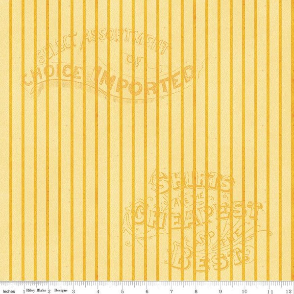 Pumpkin Patch Silver Lining Stripe Yellow | Riley Blake Designs