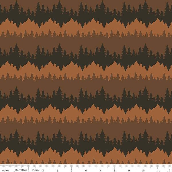 Only You Tree Stripe Brown | Riley Blake Designs