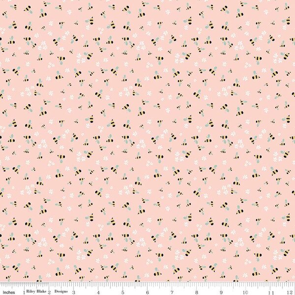 Clover Farm Bees Blush | Riley Blake Designs