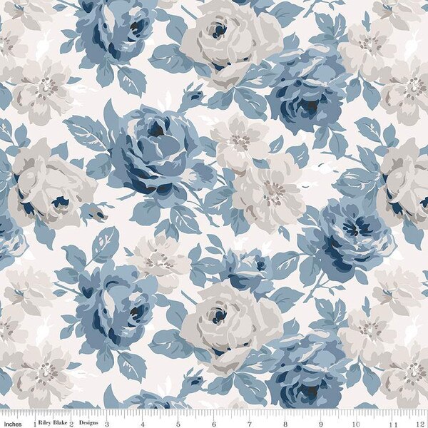 Serenity Blues Main Cream | Riley Blake Designs