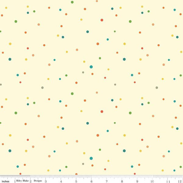 Autumn Afternoon Hexi Dots Cream | Riley Blake Designs