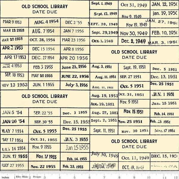 Old School Library Card Parchment | Riley Blake Designs