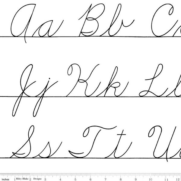 Old School Penmanship White | Riley Blake Designs