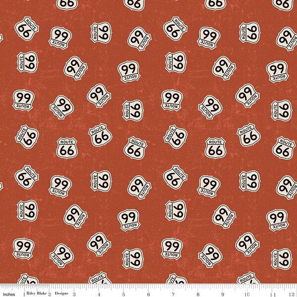 Route 66 Signs Rust | Riley Blake Designs