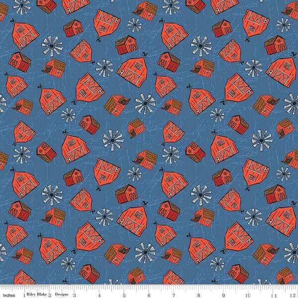 Farm Livin' Barn Toss Denim | Riley Blake Designs