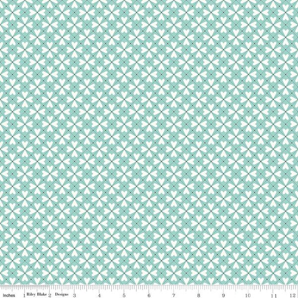 You & Me Hearts Grid Aqua | Riley Blake Designs