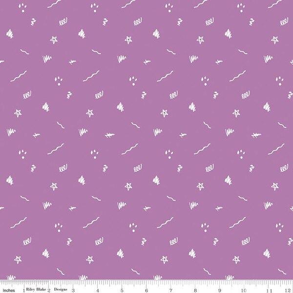 Get Your Cray-on with Crayola Ditsy Doodle Purple | Riley Blake Designs