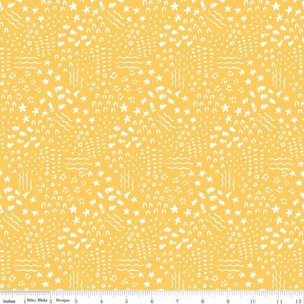 Get Your Cray-on with Crayola Dense Doodle Yellow | Riley Blake Designs