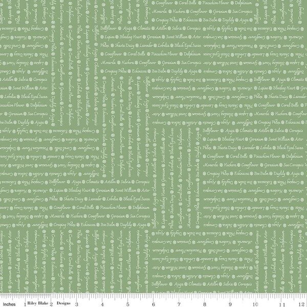 Perennial Words Green | Riley Blake Designs
