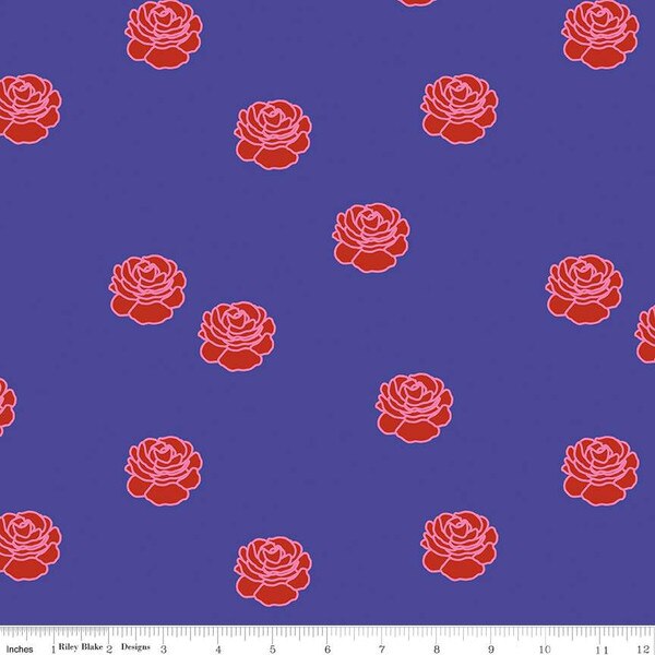 Botanic Blast Small Roses Purple | Riley Blake Designs