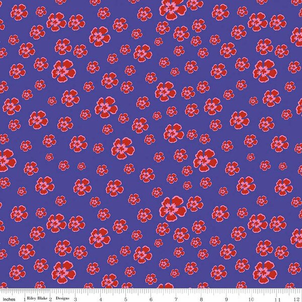 Botanic Blast Blossoms Purple | Riley Blake Designs