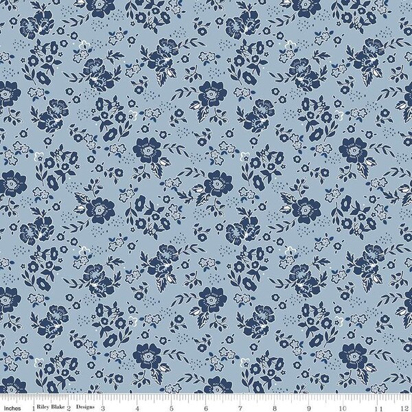 Freedom Garden Medium Floral Sky | Riley Blake Designs