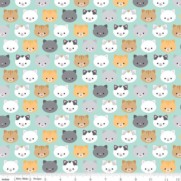 Pretty Kitty™ Kitties Blue | Riley Blake Designs