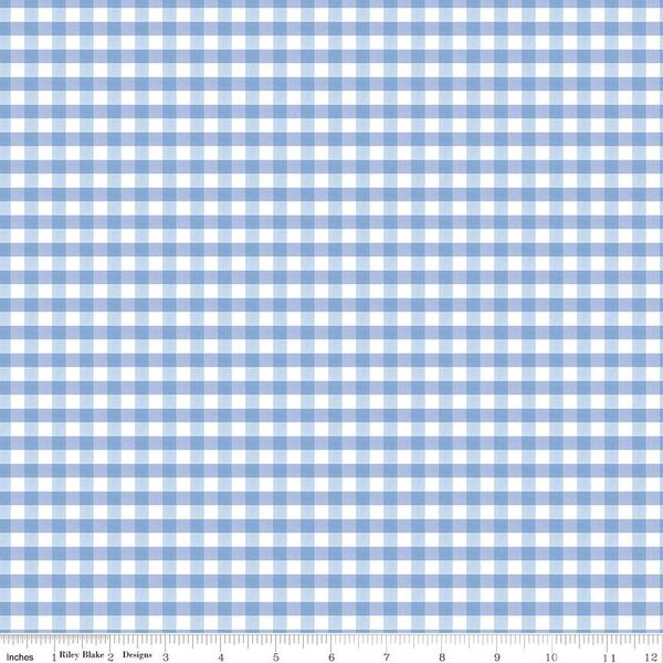 Floral Charms Gingham Blue | Riley Blake Designs