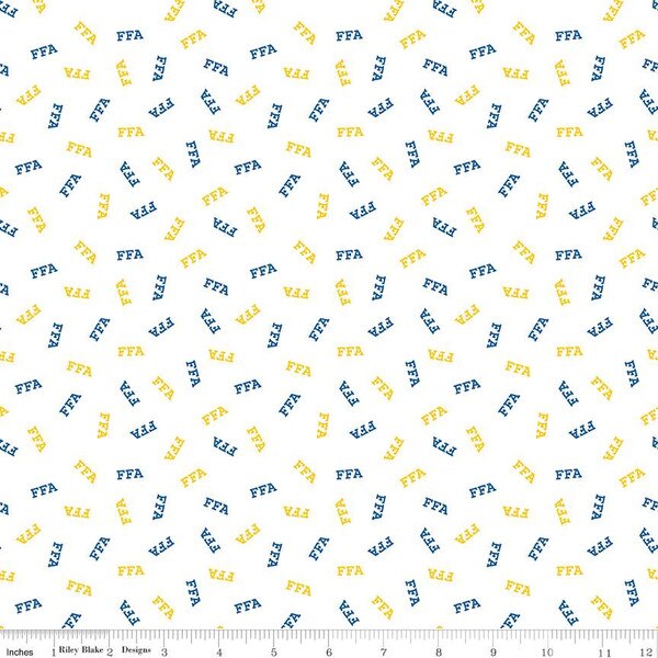 FFA Forever Blue 2 Logo Toss White | Riley Blake Designs