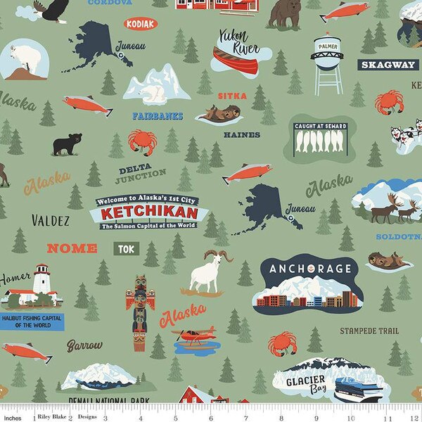 Alaska Icons Green | Riley Blake Designs