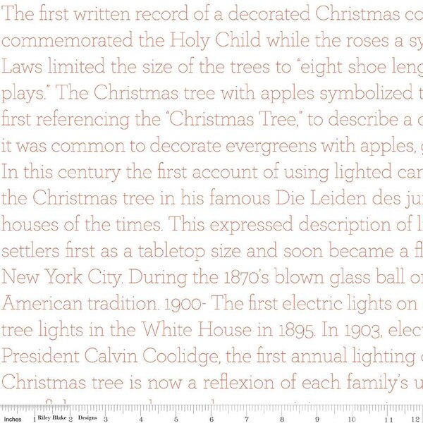 Classic Christmas History of the Tree Text Red | Riley Blake Designs
