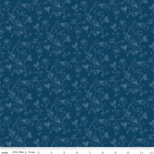 Sew America Flower Vines Blue | Riley Blake Designs