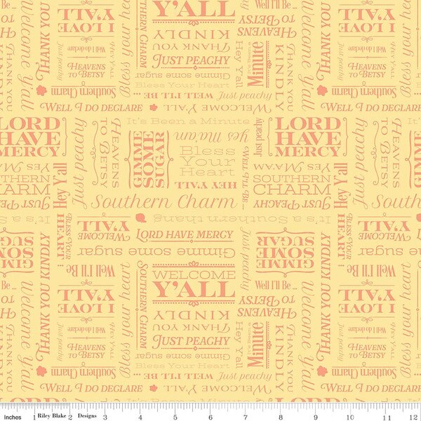 Southern Charm Text Yellow | Riley Blake Designs