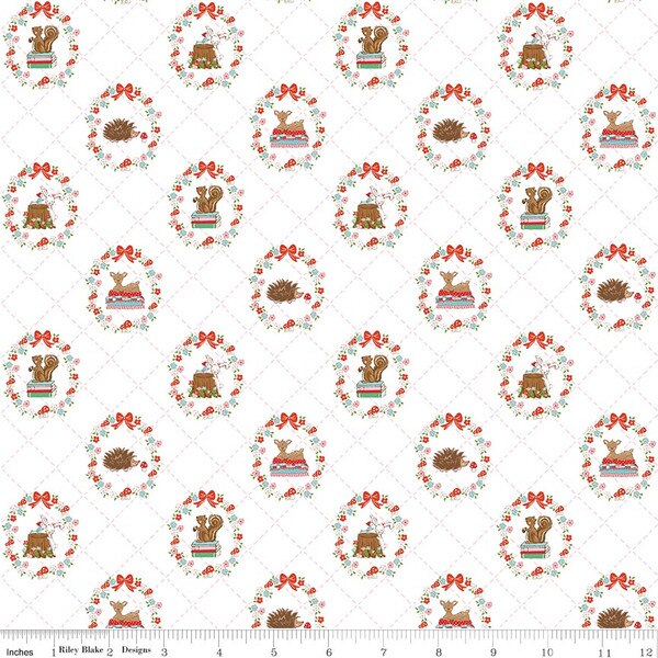 Whimsical Woodland Animals White | Riley Blake Designs