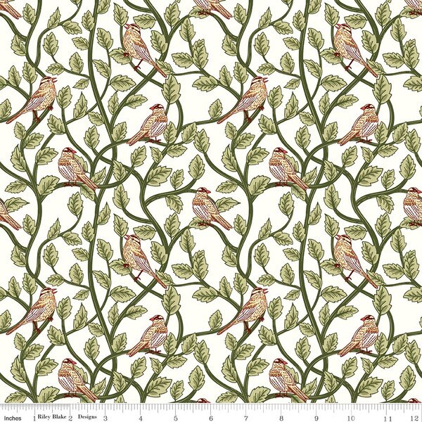Tangled Garden Birds Cream | Riley Blake Designs