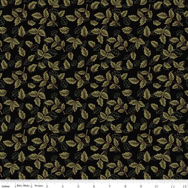Tangled Garden Leaves Black | Riley Blake Designs