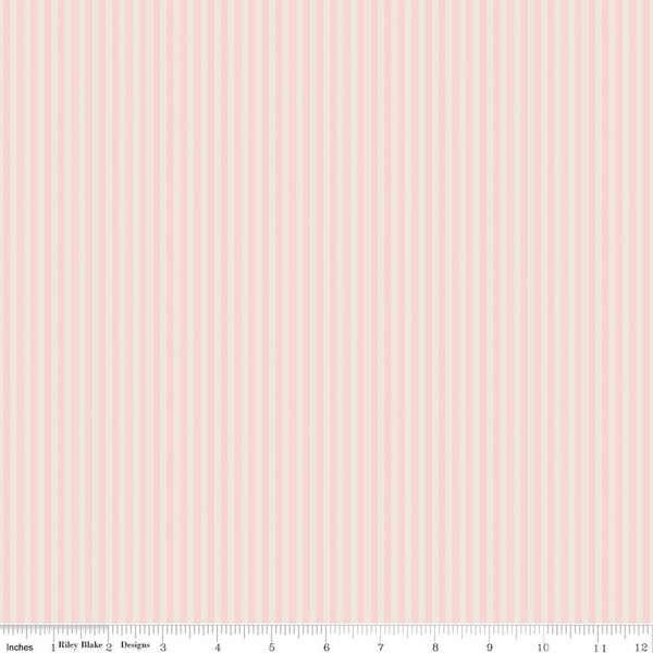 1/8" Stripe on Ivory Pink Dogwood | Riley Blake Designs