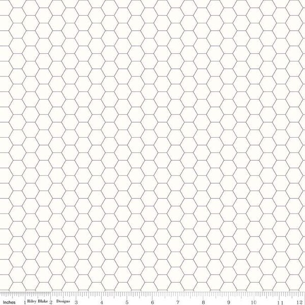 Bee Backgrounds Honeycomb Gray | Riley Blake Designs