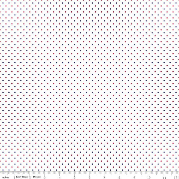 Swiss Dot on White Patriotic | Riley Blake Designs
