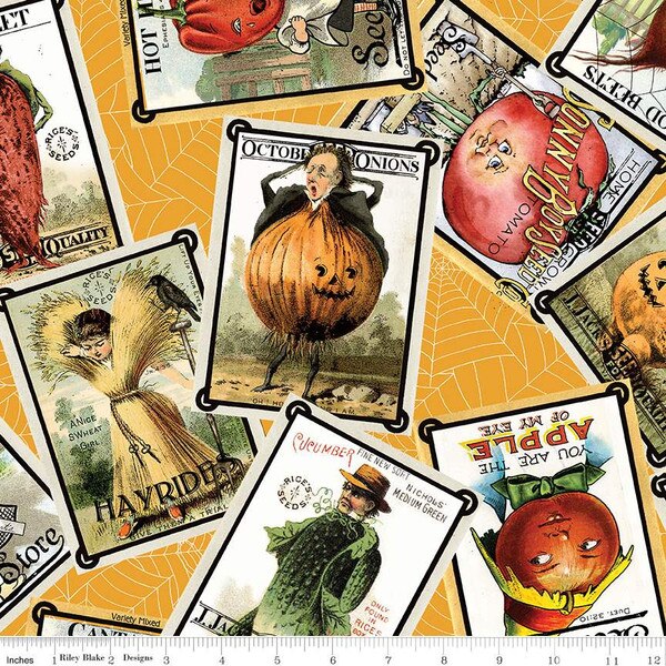 Pumpkin Patch Seed Packs Toss Orange | Riley Blake Designs