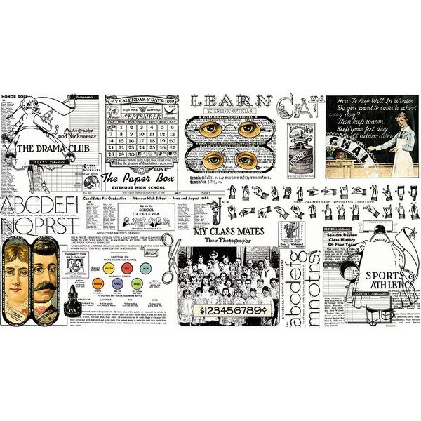 Old School School Paper White | Riley Blake Designs