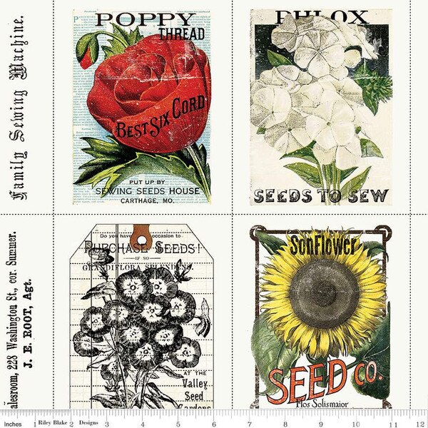 Sewing Seeds III Sewing Seed Packs White | Riley Blake Designs