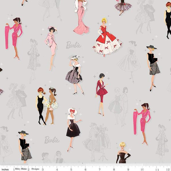Barbie™ Vintage Main Gray | Riley Blake Designs