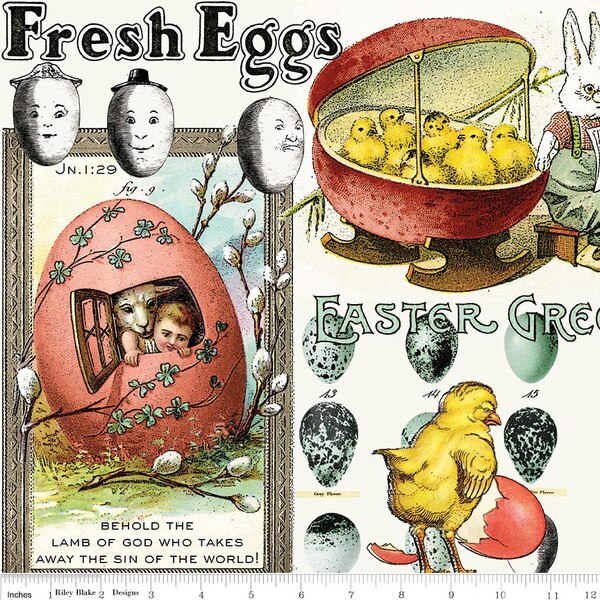 Egg Hunt Easter Egg Collage Multi | Riley Blake Designs