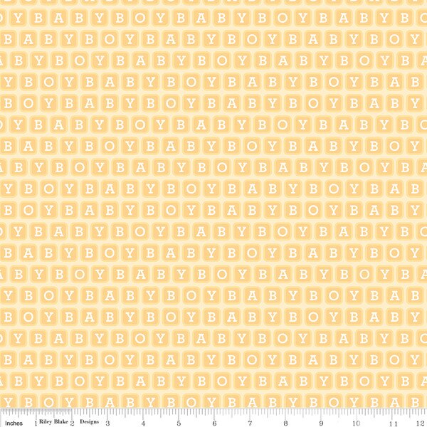 Flannel Baby Boy Blocks Yellow | Riley Blake Designs