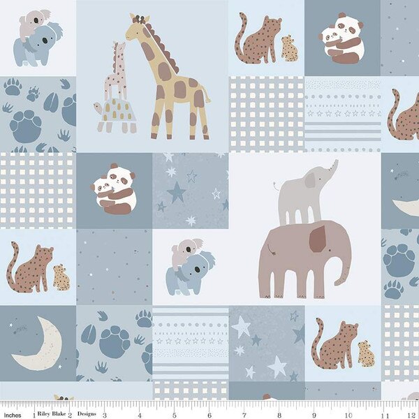 Flannel Safari Stargazing Boy Cheater Print Blue | Riley Blake Designs