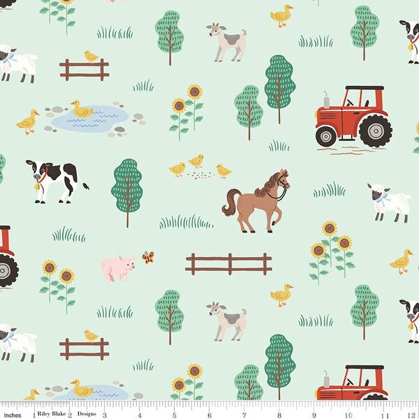 Flannel On the Farm Farm Mint | Riley Blake Designs