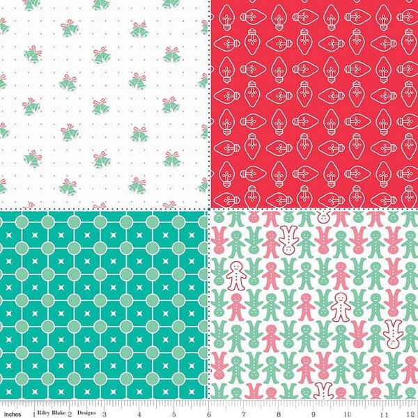 Cozy Christmas Fat Quarter Panel Red | Riley Blake Designs