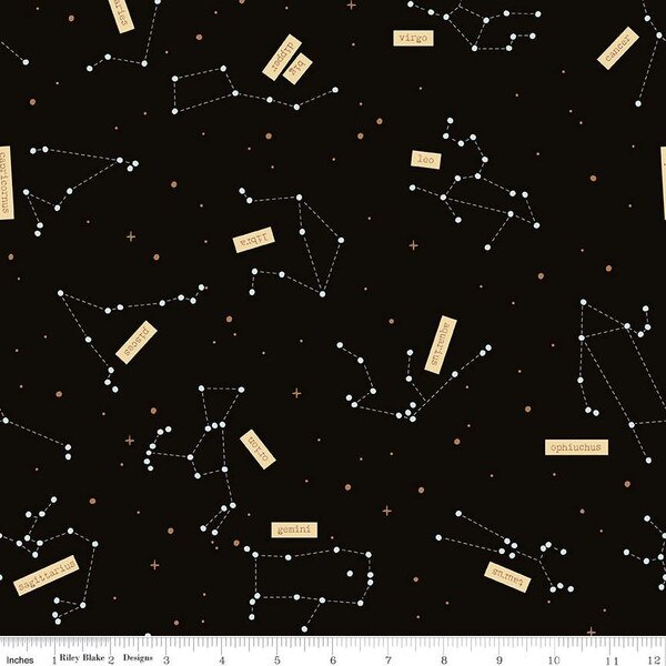 Outer Space by NASA Constellations Black Glow in the Dark | Riley Blake ...