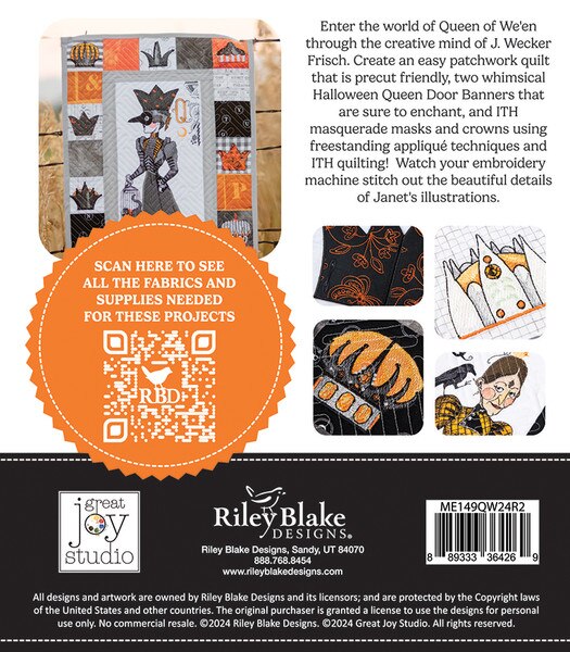 Machine Embroidery Queen of We'en Projects | Riley Blake Designs
