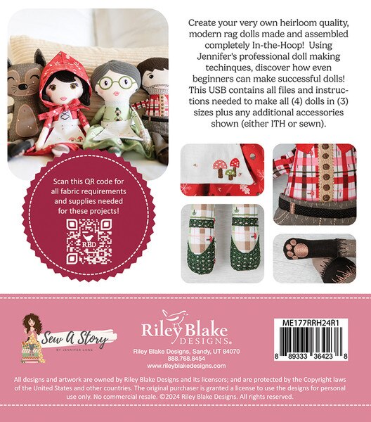 Machine Embroidery Red Riding Hood & Friends Dolls | Riley Blake Designs