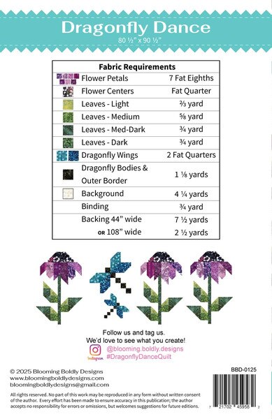 Blooming Boldly Designs Dragonfly Dance Quilt Pattern | Riley Blake Designs