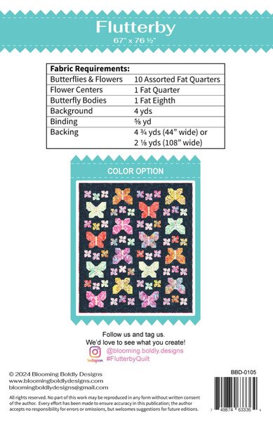 Blooming Boldly Designs Flutterby Quilt Pattern | Riley Blake Designs