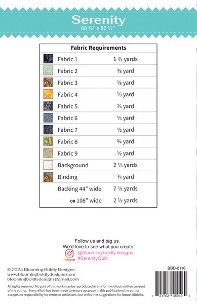 Blooming Boldly Designs Serenity Quilt Pattern | Riley Blake Designs